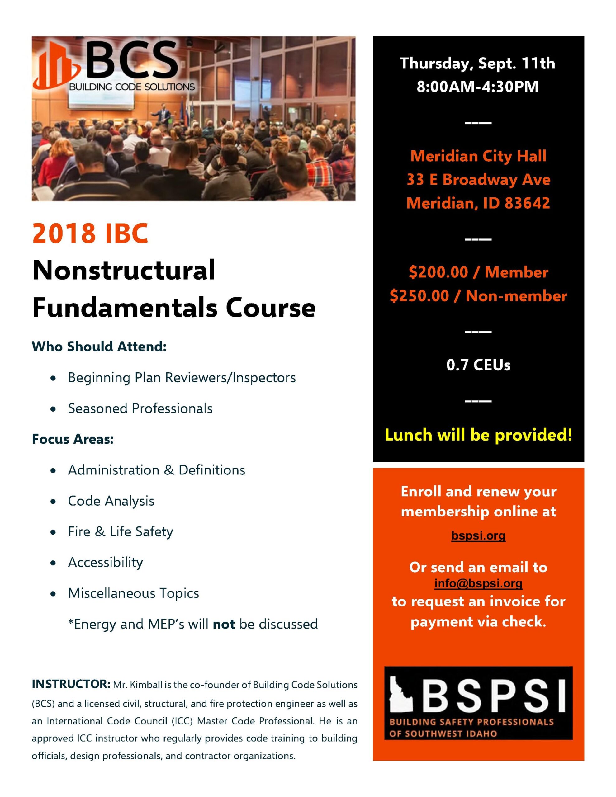 BSPSI Chapter - 2018 IBC Non-Structural Fundamentals Course | ICC Idaho Association of Builders ...
